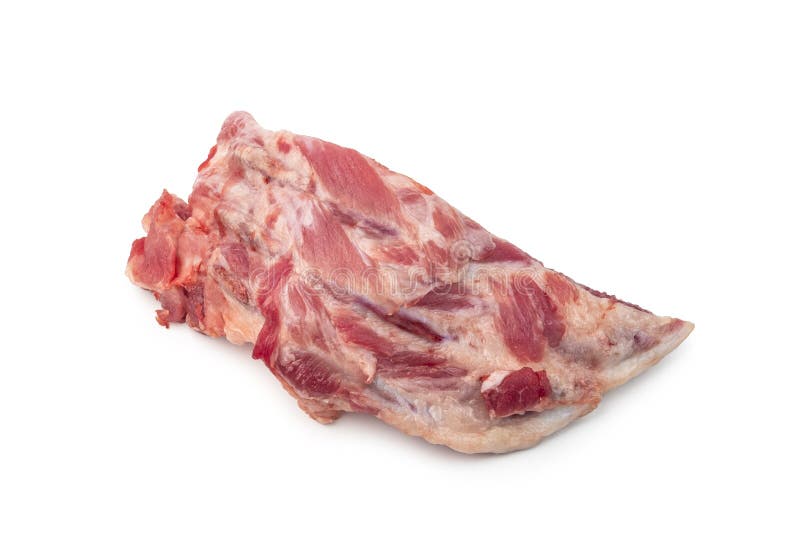 Part of Raw Pork Ribs Isolated on White Background Stock Image - Image ...