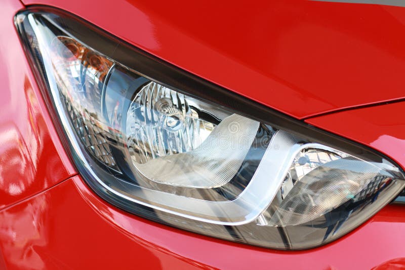 Part of red car stock image. Image of detail, auto, reflector - 33180261