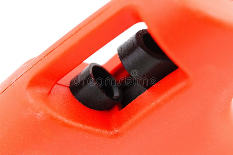 Part of a Red Glue Gun with a Black Wire on a White Background. Stock ...