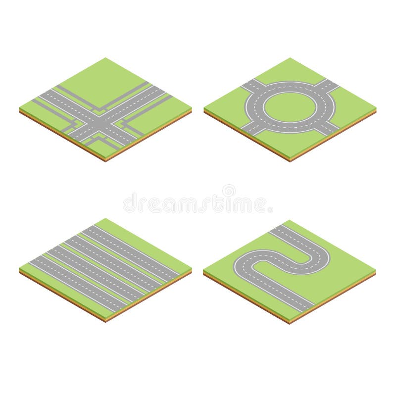 Part of the Road Highway Isometric Element Stock Vector - Illustration ...