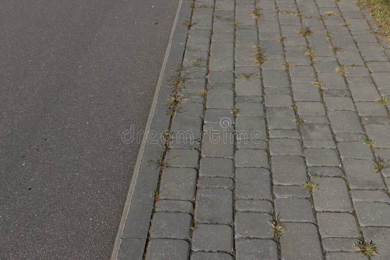 Part of the Road Made of Concrete Tiles Stock Photo - Image of shape ...