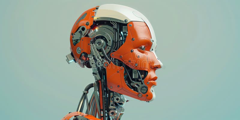 A Human-looking AI Android in Education Stock Illustration ...