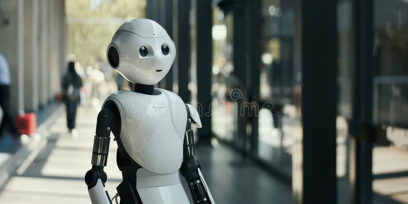 A Human-looking AI Android in Education Stock Illustration ...