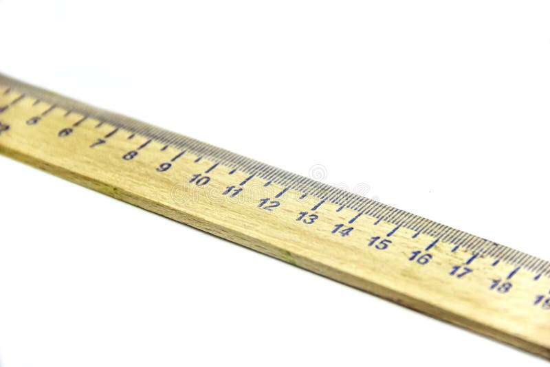 Part of School Wooden Ruler on White Background Stock Photo - Image of ...