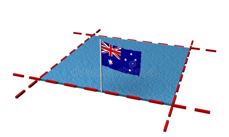 Part Sea with Borders and Flag of Australia Stock Illustration ...