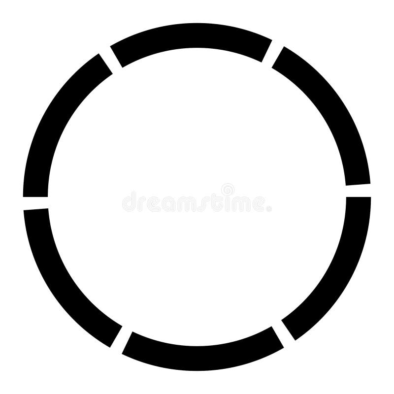 6 Part, Section Segmented Circle. Abstract Dashed Lines Circular ... 6 Part, Section Segmented Circle. Abstract Dashed Lines Circular ...