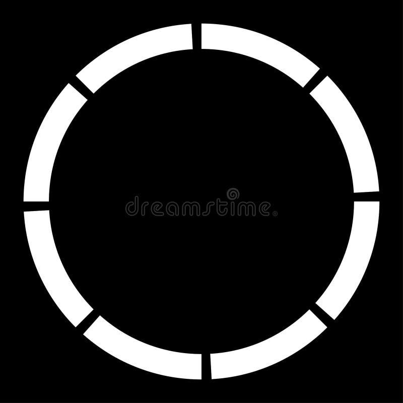 8 Part, Section Segmented Circle. Abstract Dashed Lines Circular ...