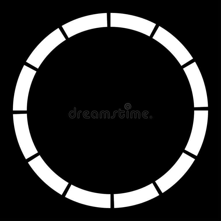 12 Part, Section Segmented Circle. Abstract Dashed Lines Circular ...