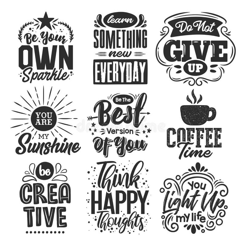 Set of Quotes Lettering Design Elements Collection Stock Vector ...