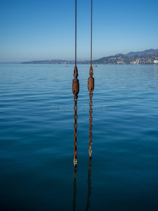 Part of a Ship S Crane. Rigging Stock Image - Image of trawler ...