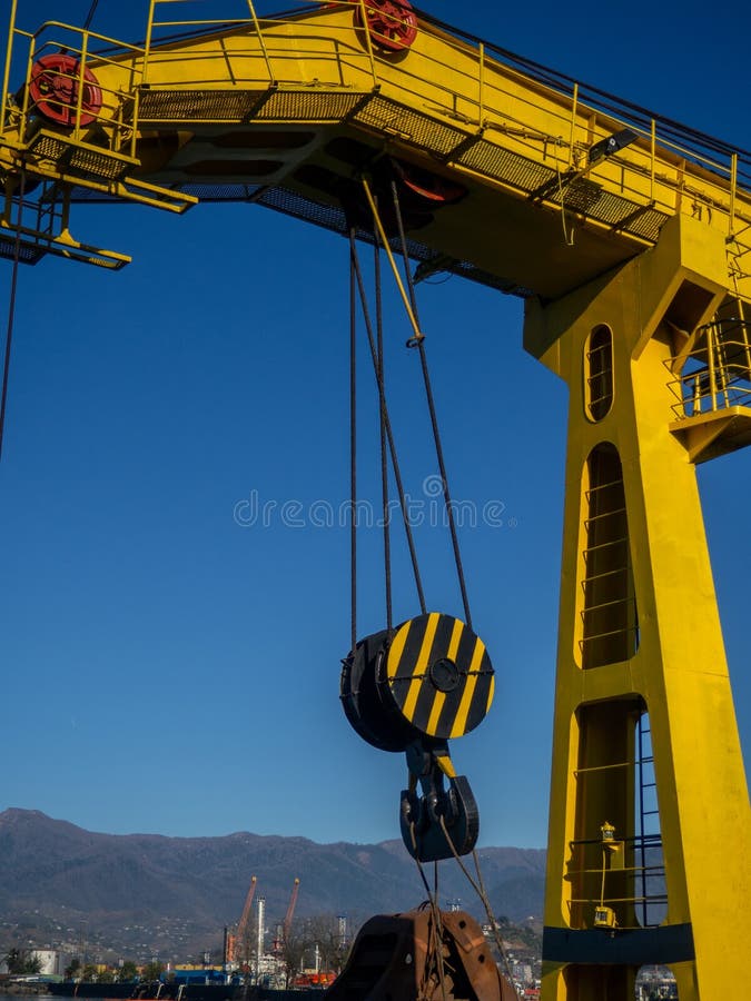 Part of a Ship S Crane. Rigging Stock Image - Image of work, vessel ...