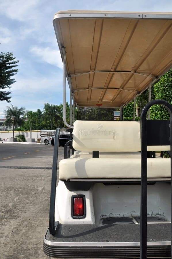 A Part Side of Golf Car with Back Seat Stock Photo - Image of field ...