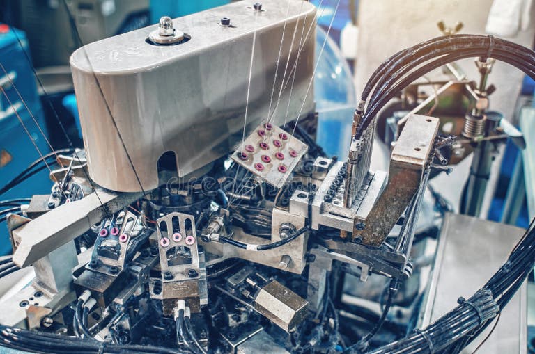 Part of Sock Production Machine. Sock Factory, Automated Process of ...