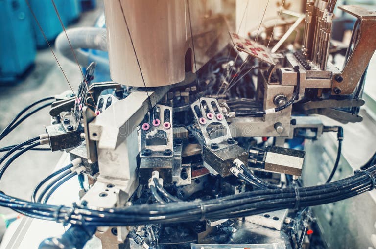 Part of Sock Production Machine. Sock Factory, Automated Process of ...