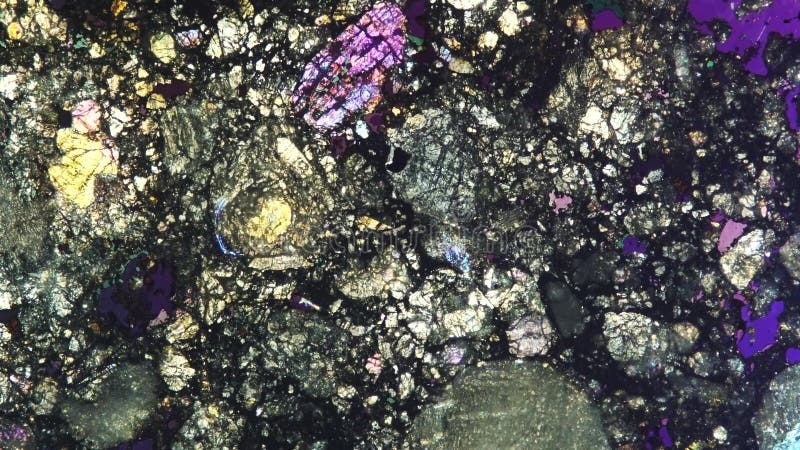 Part of a Space Meteorite Under a Microscope Closeup Stock Image ...