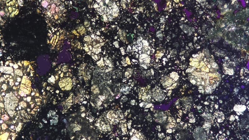 Part of a Space Meteorite Under a Microscope Closeup Stock Image ...