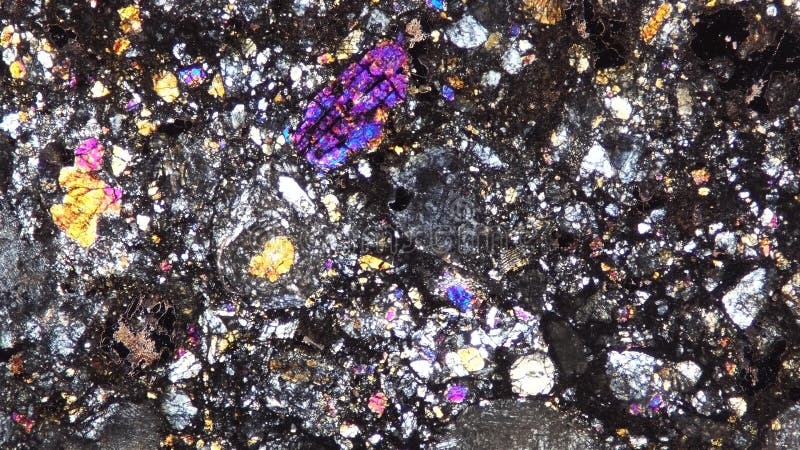 Part of a Space Meteorite Under a Microscope Closeup Stock Photo ...