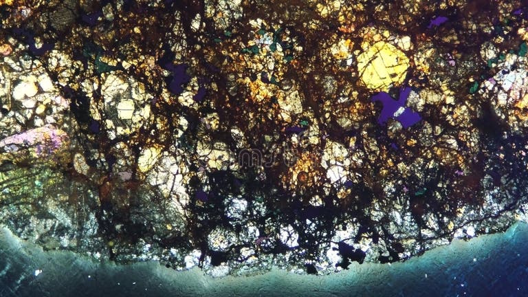 Part of a Space Meteorite Under a Microscope Closeup Stock Photo ...