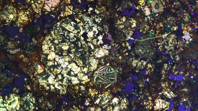 Part of a Space Meteorite Under a Microscope Closeup Stock Photo ...