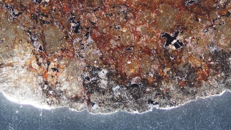 Part of a Space Meteorite Under a Microscope Closeup Stock Photo ...