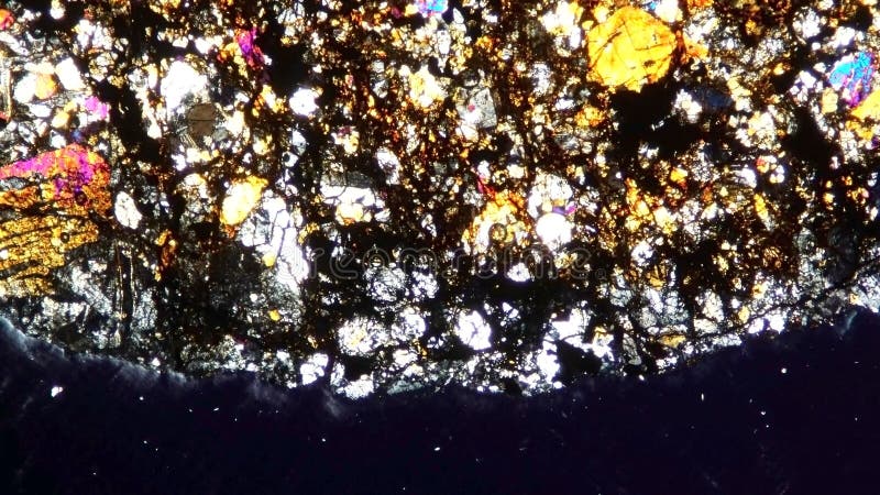 Part of a Space Meteorite Under a Microscope Closeup Stock Photo ...