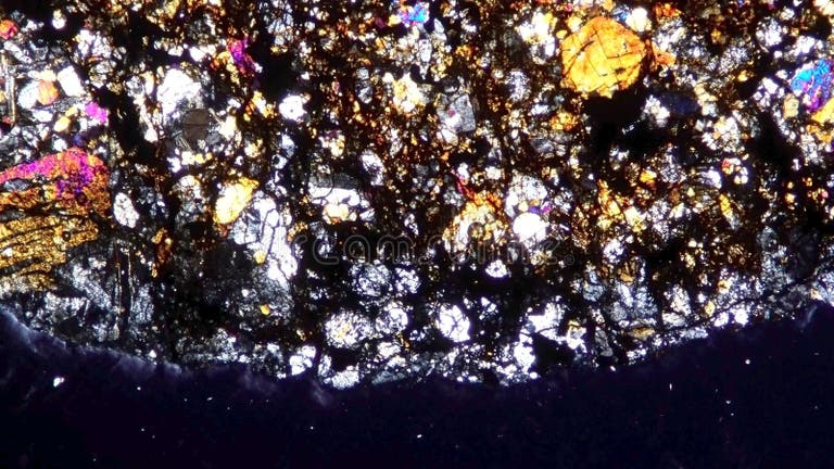 Part of a Space Meteorite Under a Microscope Closeup Stock Image ...