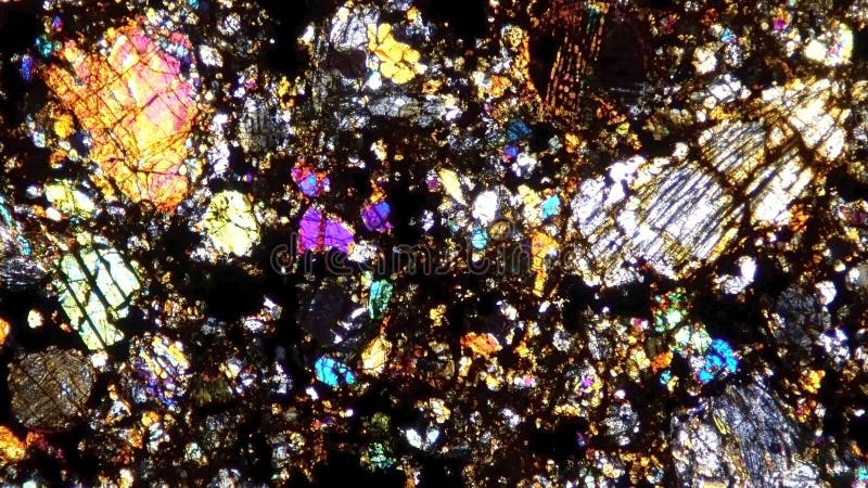 Part of a Space Meteorite Under a Microscope Closeup Stock Image ...