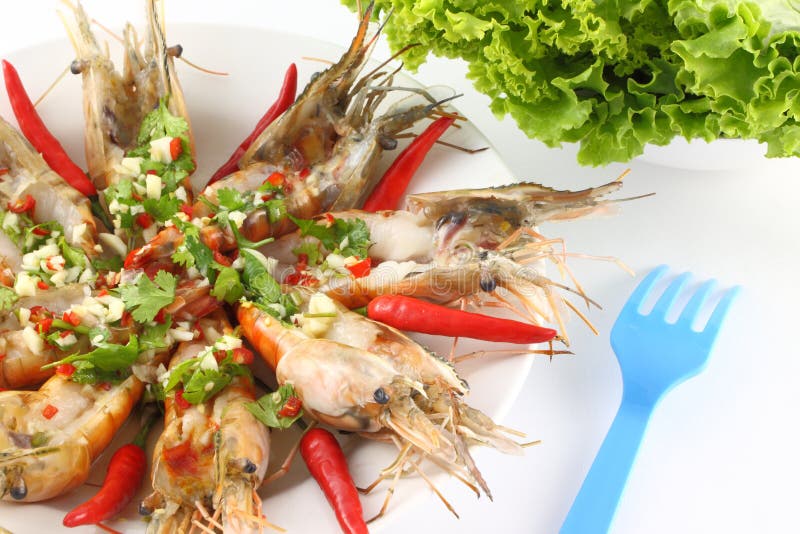 Part of Spicy Dressed Salad Prawn Stock Image - Image of meal, asian ...