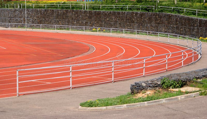 Part of Sport Stadium with Running Tracks Stock Photo - Image of white ...