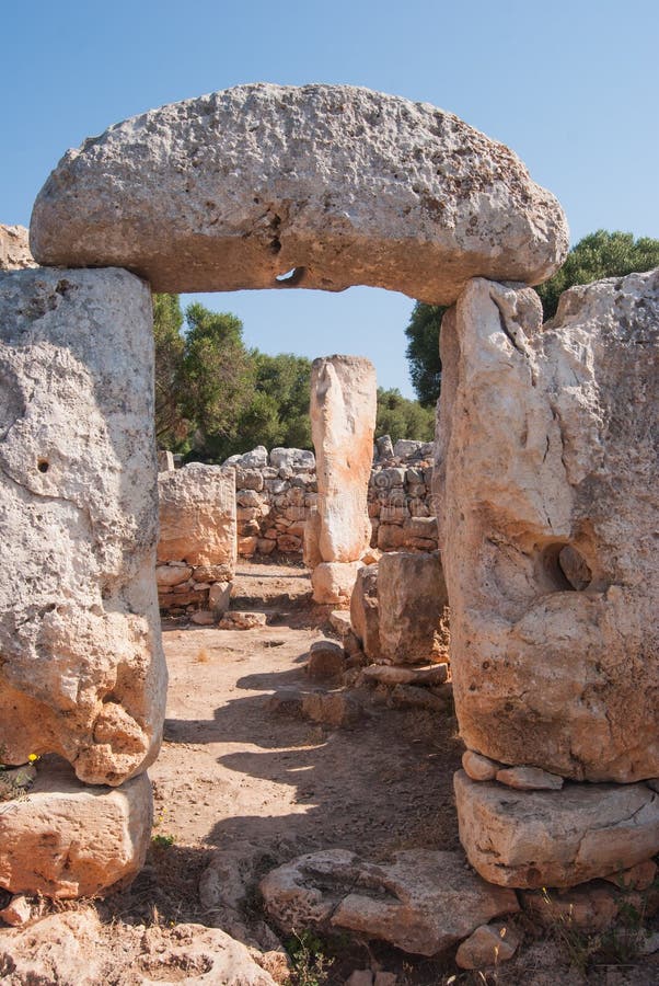 One Area of Prehistoric Monuments of Menorca Stock Image - Image of ...
