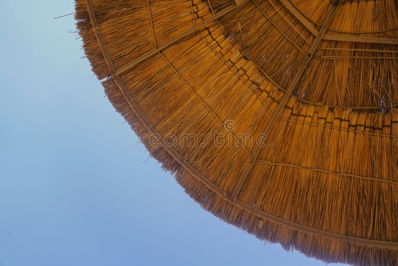 Part Thatched Roof Round Shape on the Background Blue Sky Stock Photo ...