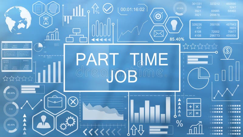 Part Time Job, Animated Typography Stock Illustration - Illustration of ...