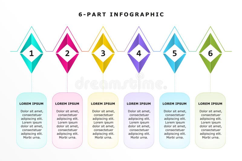 6-Part Timeline, Progress and Sequence Business Infographic Stock ...
