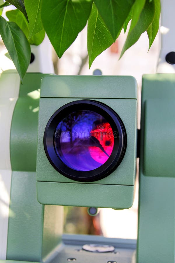 Part of Total Station Instruments Objective Laser Light is Emitted from ...