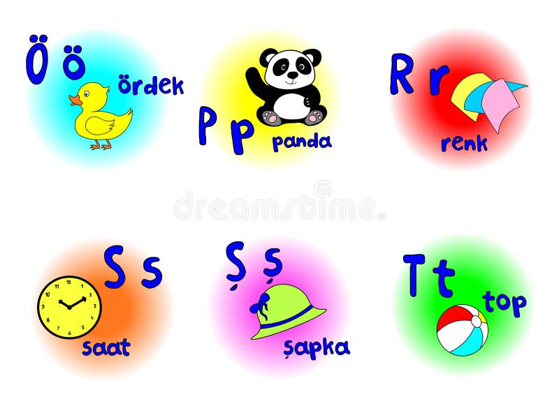 Part of Turkish Alphabet with Examples Stock Vector - Illustration of ...