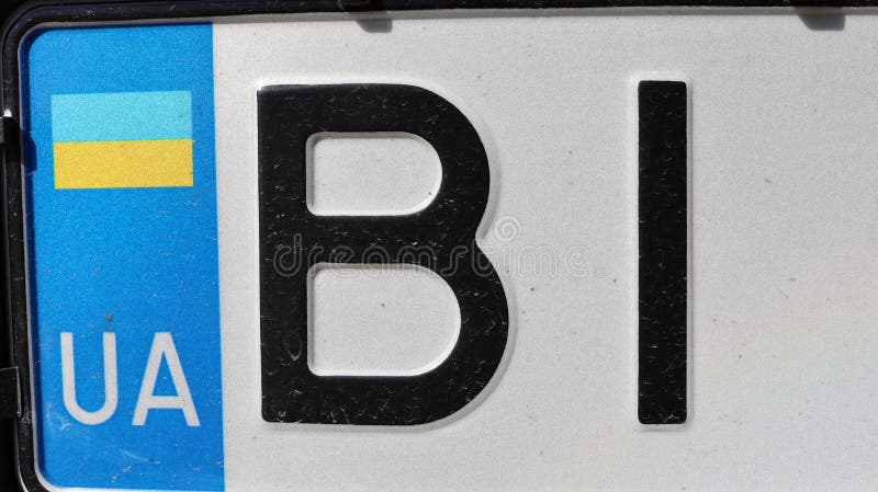 Part of a Ukrainian License Plate. Unidentifiable Car Stock Image ...