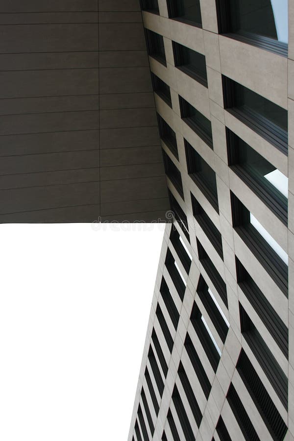 Part View of an Exterior Wall with Rows of Windows and Canopy in Black ...