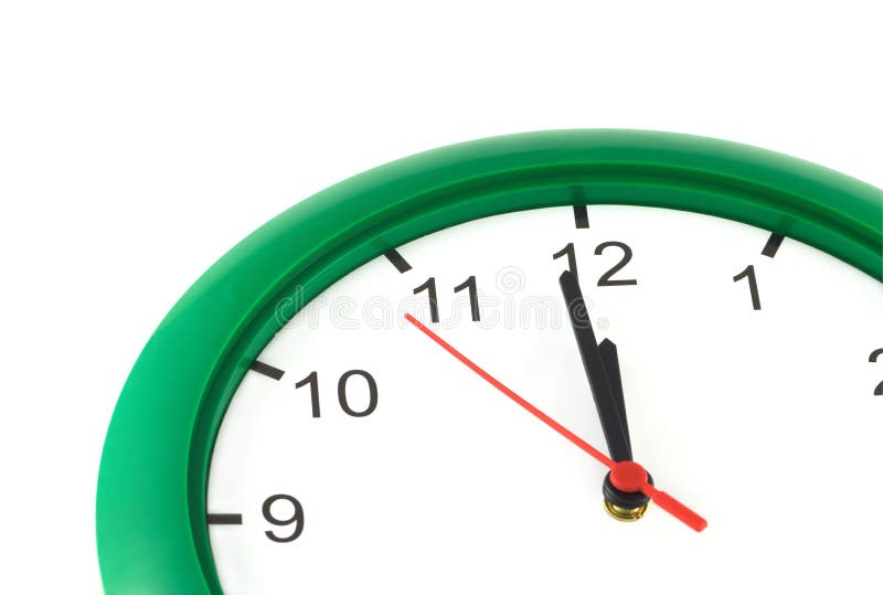 Twelve Oclock on Big Wall Watch Isolated Stock Image - Image of minute ...