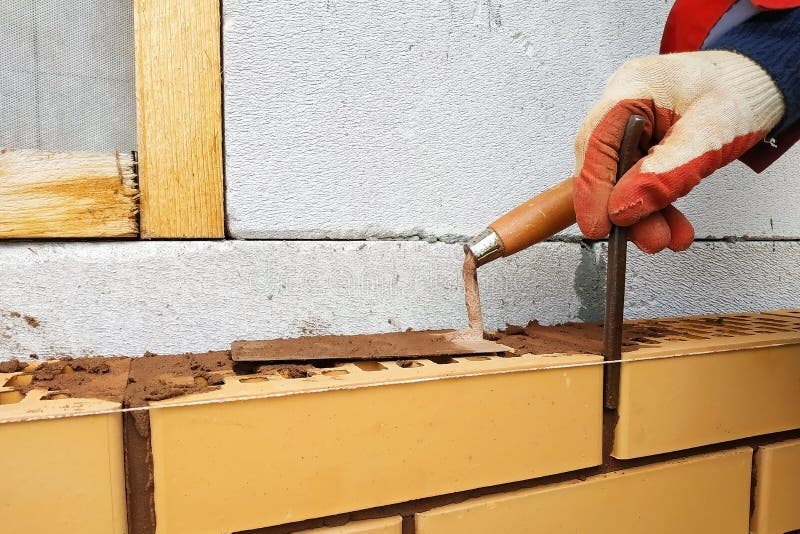 Part of the Wall of Red Facade Brick, Clearly Visible Lines Stock Image ...