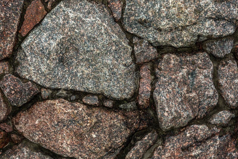 Part of the Wall of Uneven Stones Natural Granite with Sharp Edges ...