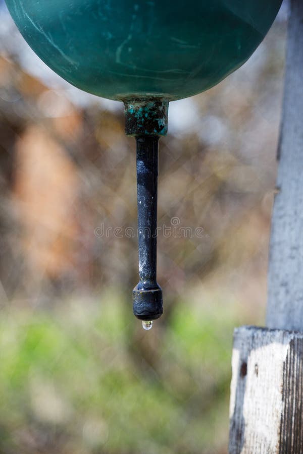 Part of a Wash-hand-stand with a Water Drop. Close-up. Stock Photo ...