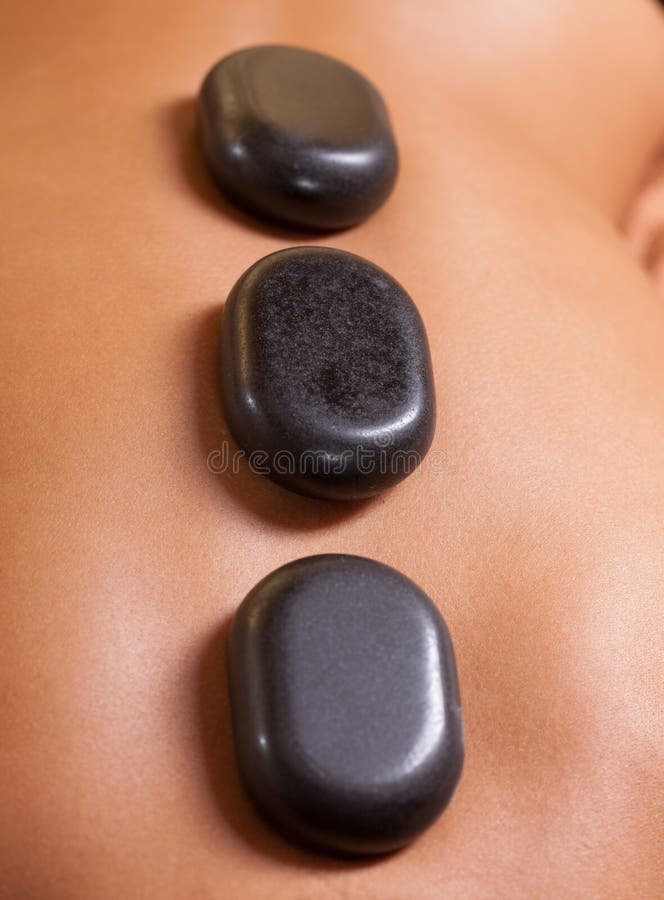 Part of Woman Back with Black Stones Stock Image - Image of relaxing ...
