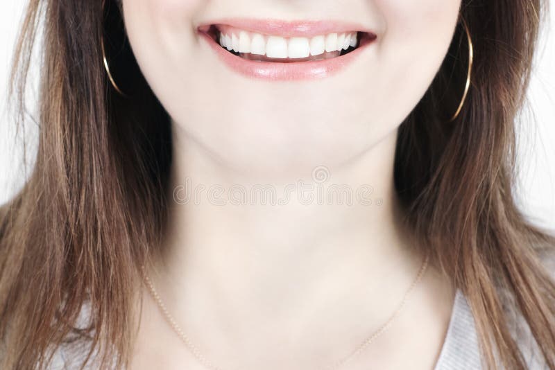 Part of Woman S Face Smiling Stock Photo - Image of fresh, earrings ...