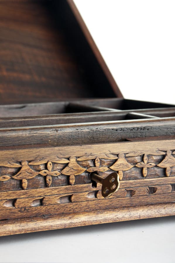 Part of Wooden Box with a Small Key Stock Image - Image of wood ...