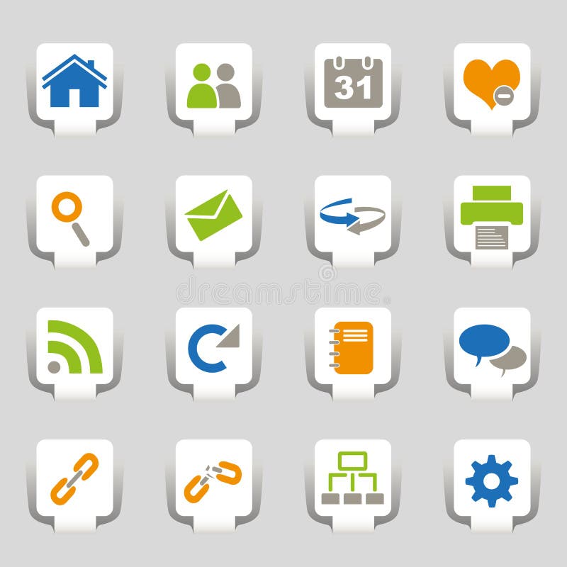 Parte 1 de los iconos ilustración del vector. Ilustración de descargar ...