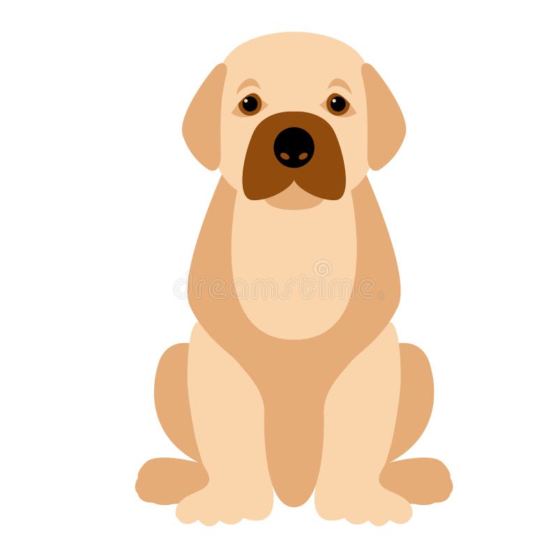 Parte Delantera Aislada Vector Del Estilo Plano Del Perrito Ilustración ...