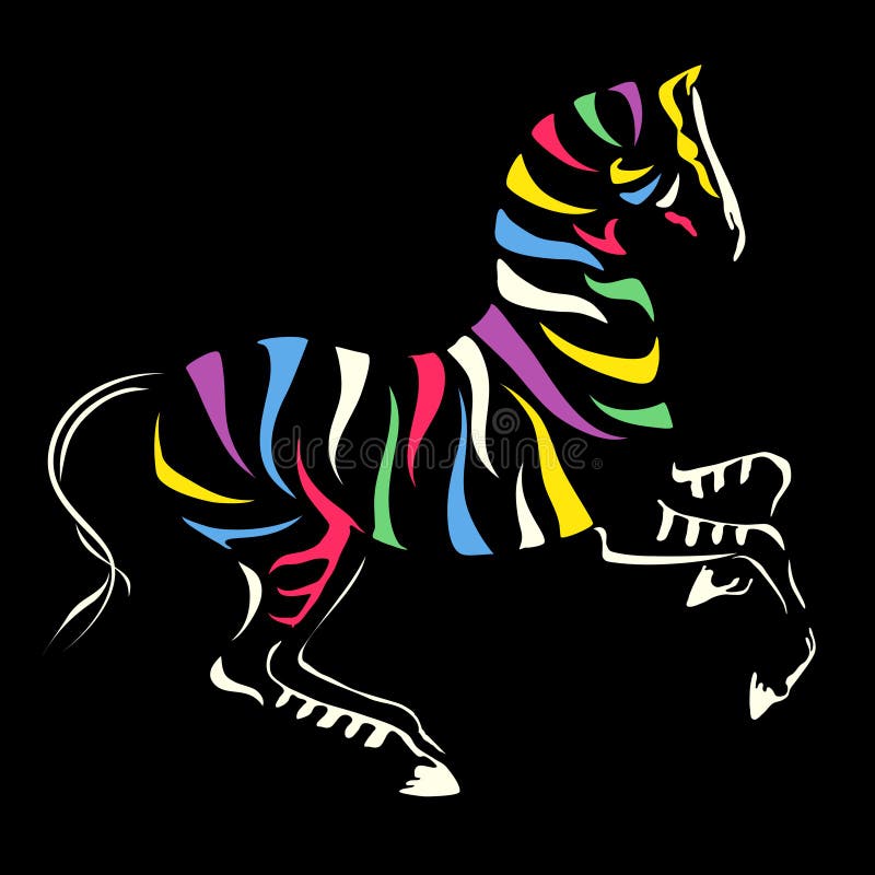 Silueta de la cebra ilustración del vector. Ilustración de selva - 59449883