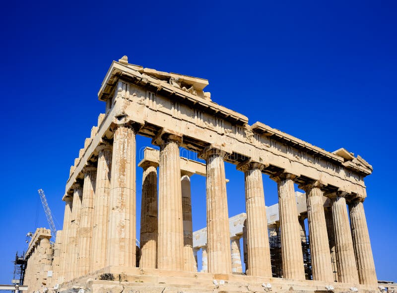 Templo Antigo Do Parténon Em Atenas Na Grécia Imagem de Stock - Imagem ...