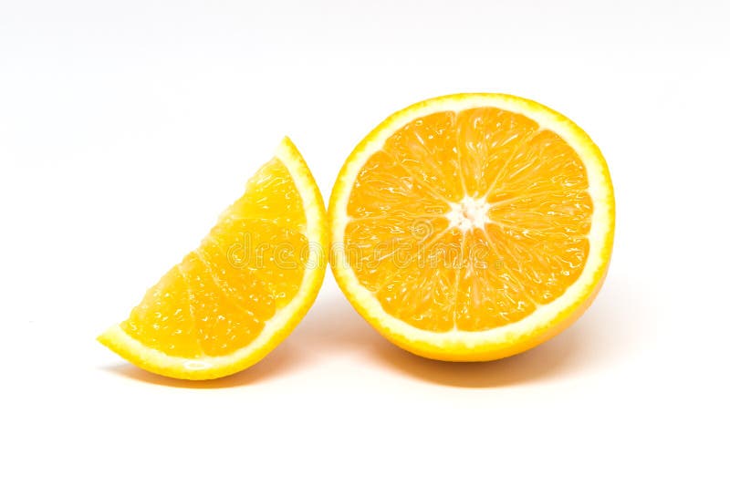 2 Partes De Laranja Cortada Isolada No Fundo Branco Foto de Stock ...