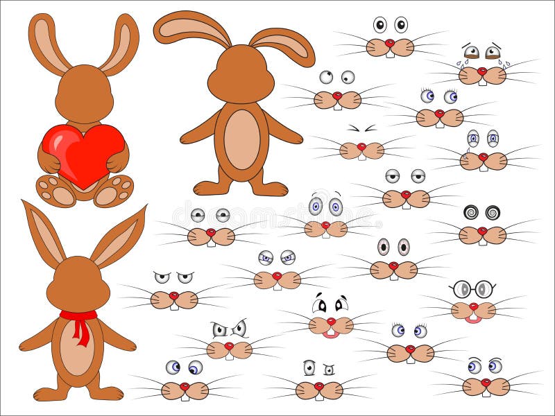 Partes Del Cuerpo Del Conejo En El Vector EPS Ilustración del Vector ...